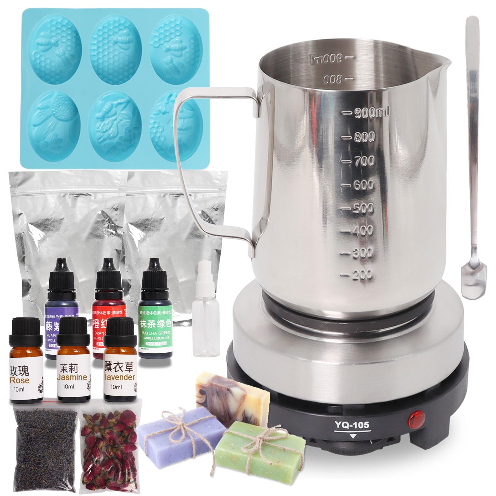 Amazon.com: Femitu Soap Making Kit with Electronic Hot Plate, DIY Soap ...