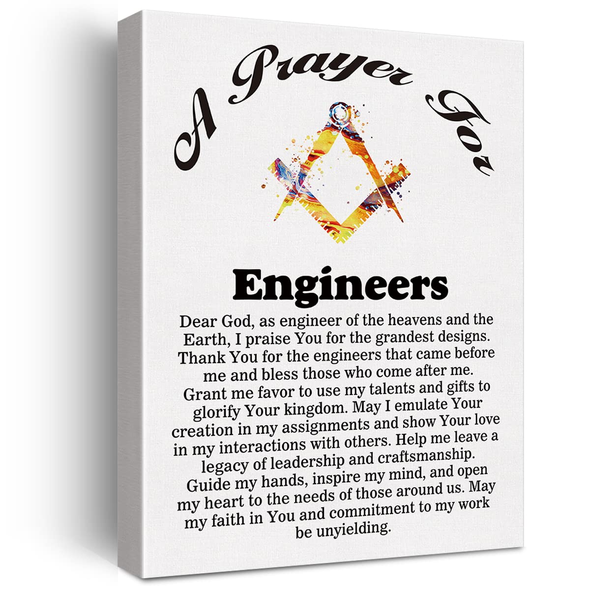 Amazon.com: LEXSIVO a Engineer's Prayer Canvas Home Wall Art Decor ...