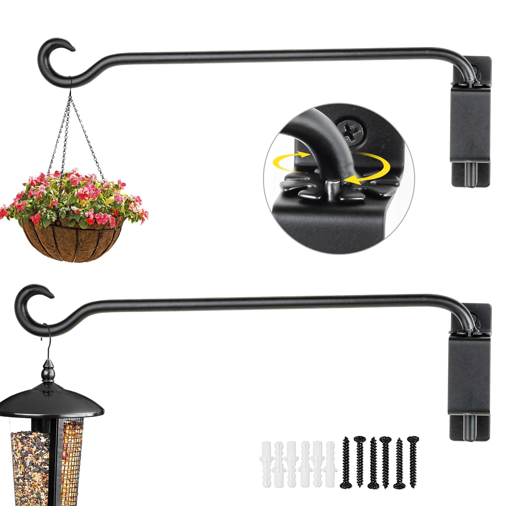 Snapklik.com : AJART Swivel Hanging Plant Bracket: Outdoor Bird Feeder ...