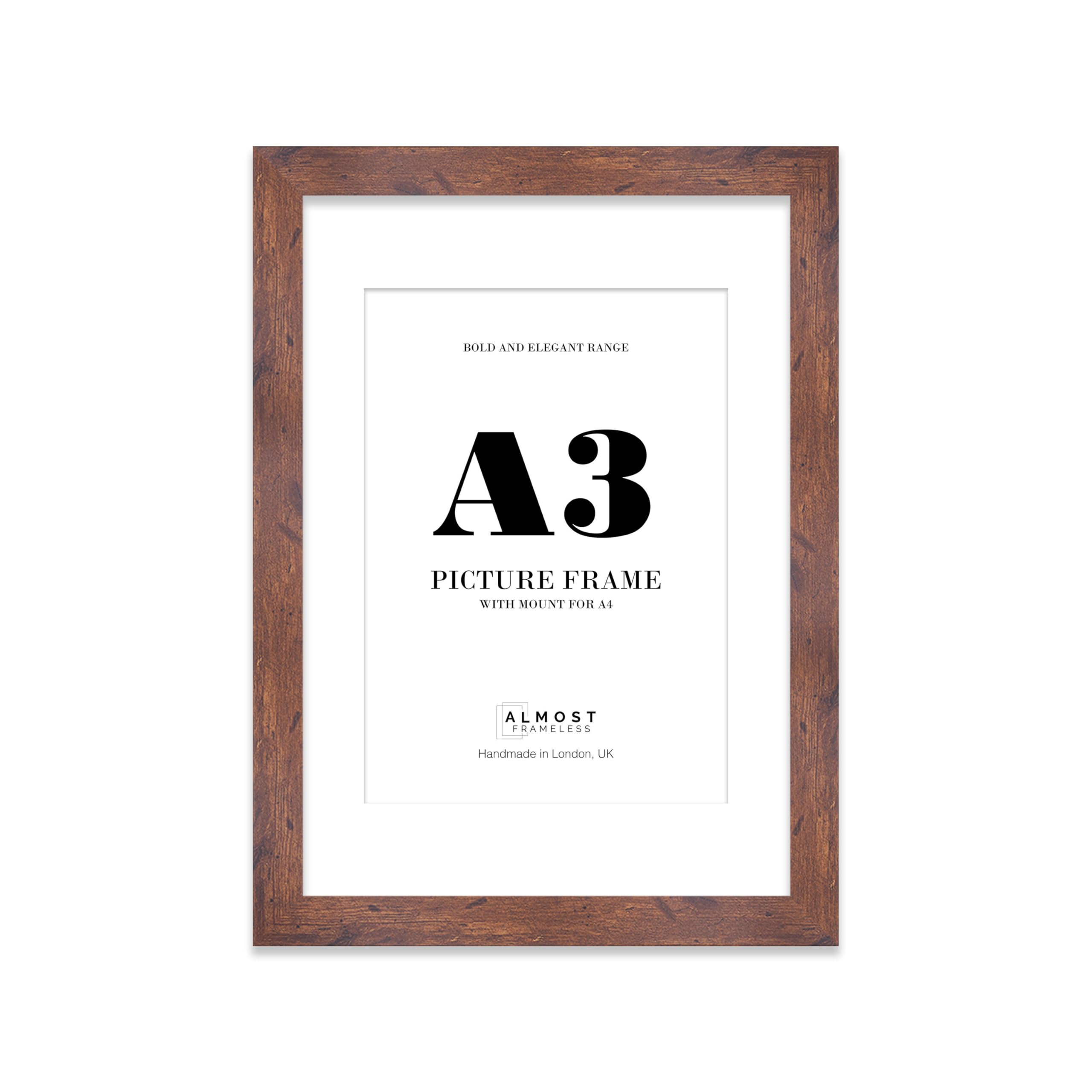 A3 Picture Frame With Mount For A4 or A3 Without Mount - Wide Molding ...