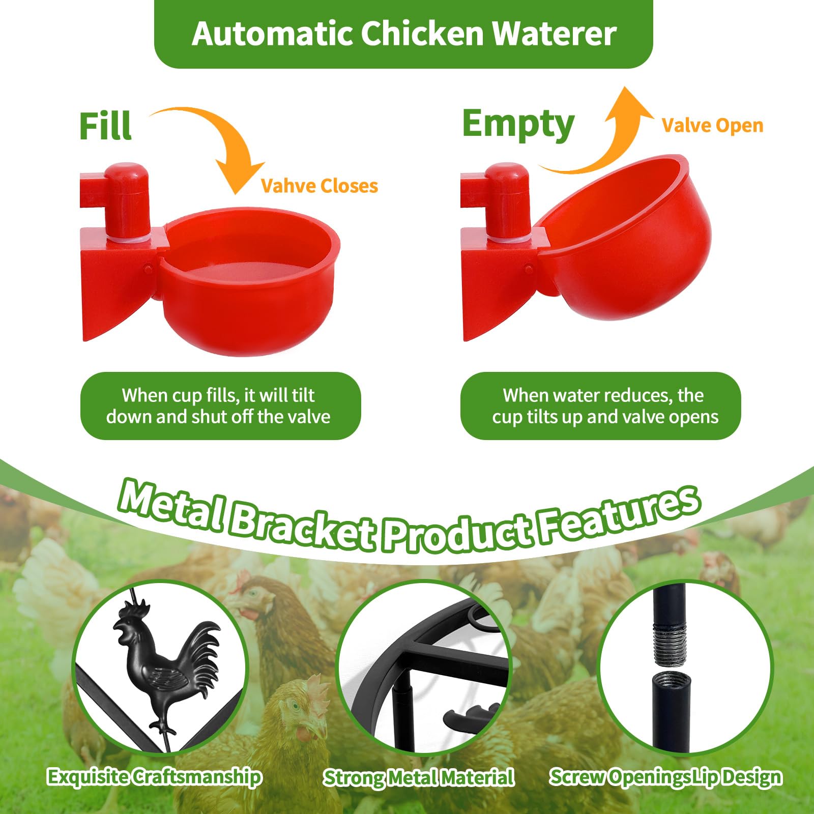 Snapklik.com : Chicken Water Feeder, 12 Pack Chicken Water Cup Waterer ...