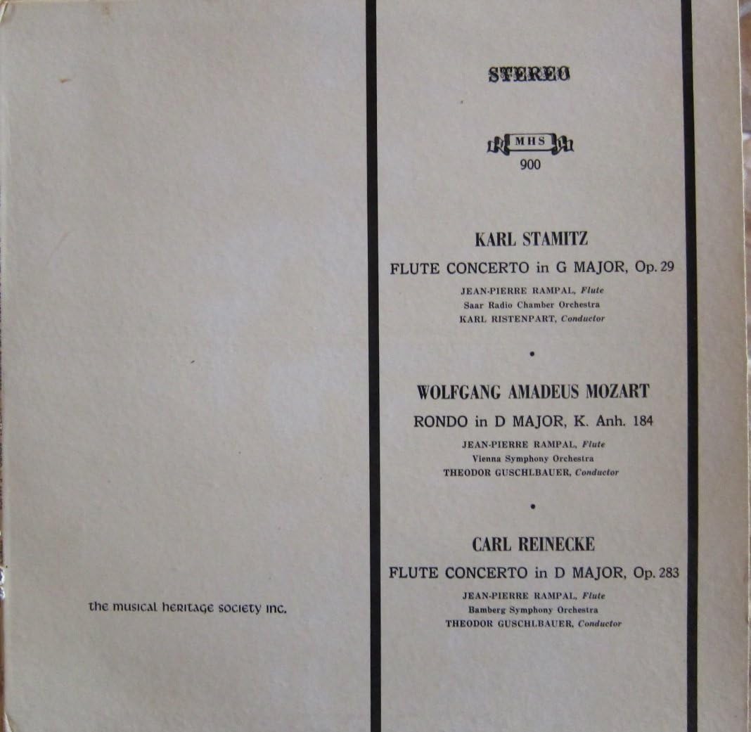 Karl Stamitz, Wolfgang Amadeus Mozart, Carl Reinecke, Karl Ristenpart ...
