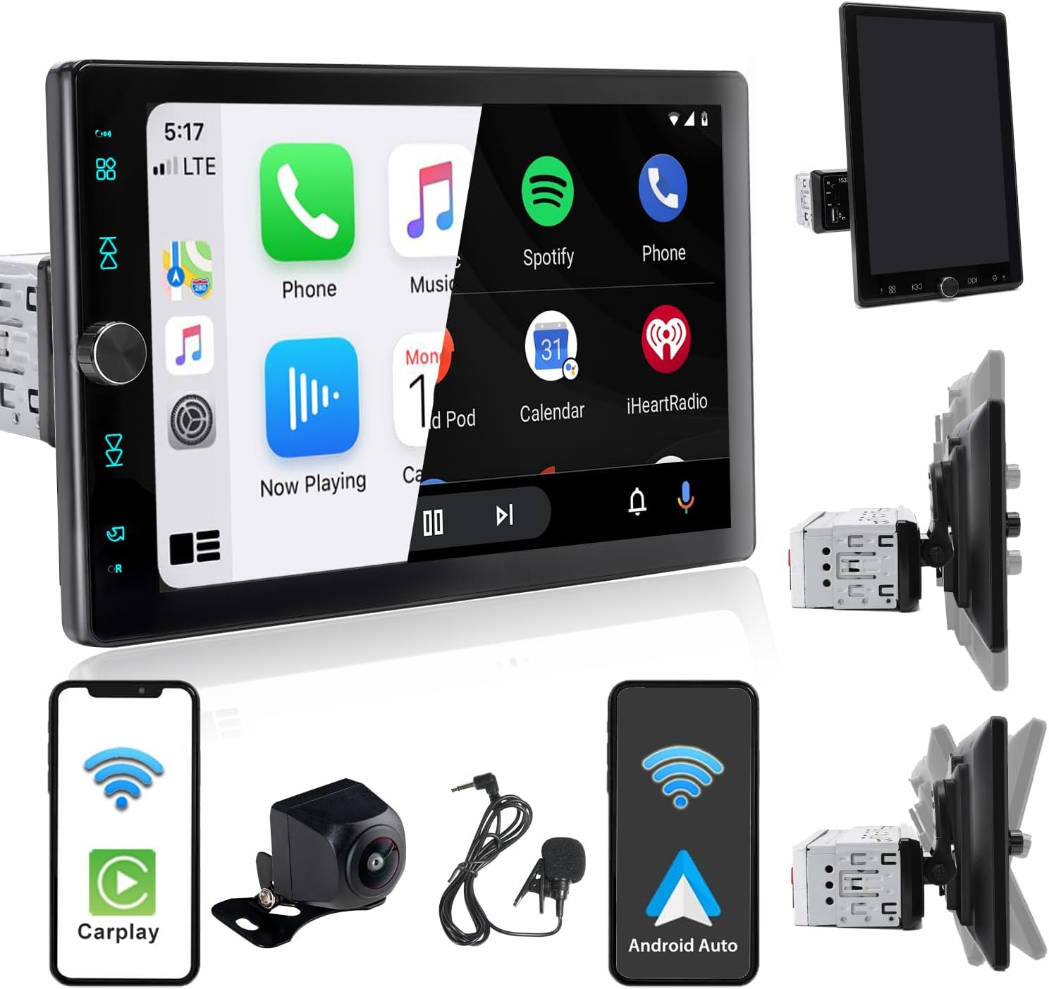 Amazon.com: Single Din Touchscreen Radio with CarPlay: Bluetooth Car ...