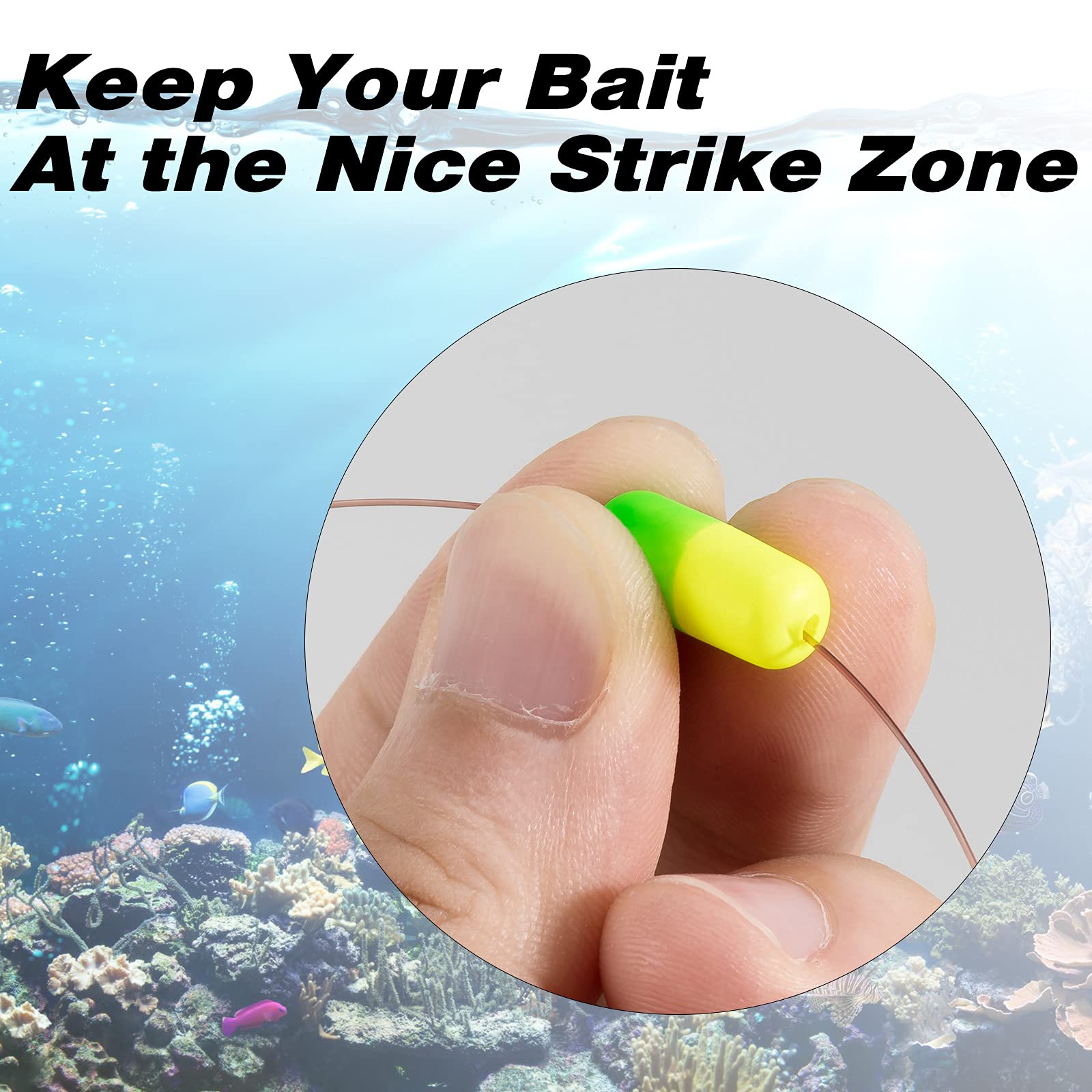 Snapklik.com : 100-Pack Fishing Rigs Floats Snell Float For Surf ...