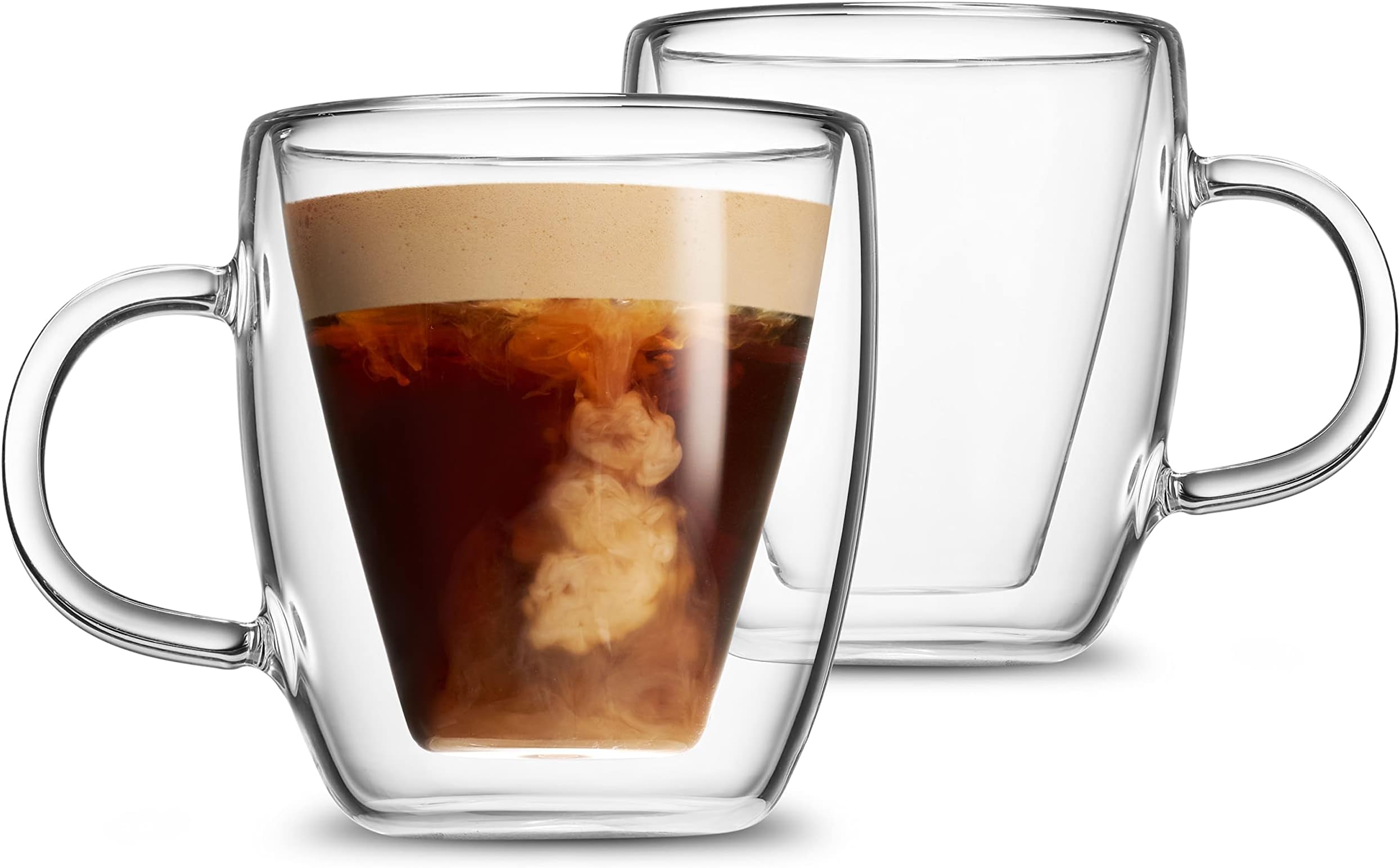 Amazon.com: Godinger Espresso Cups, Coffee Mug Set, Glass Coffee Mugs ...