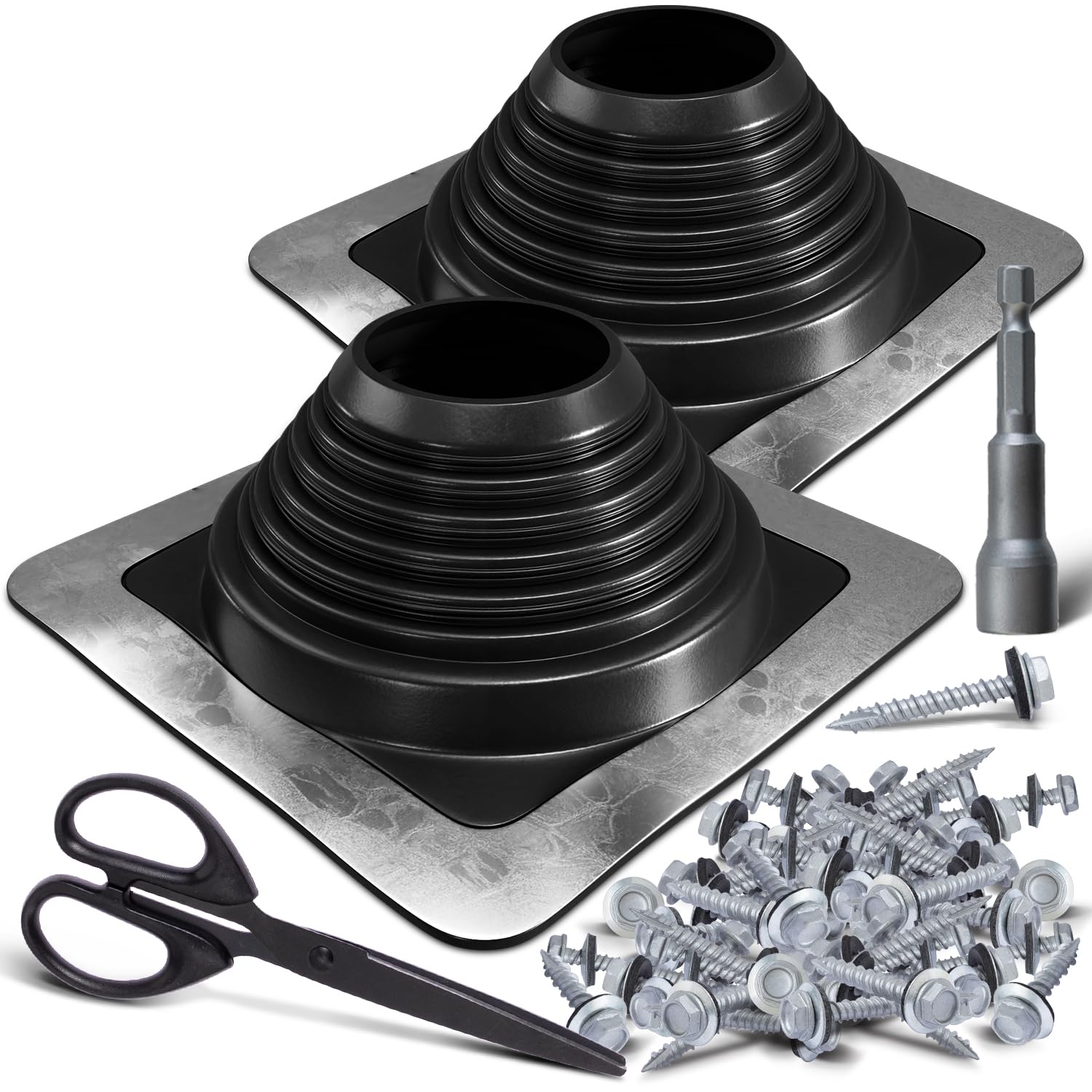 Snapklik.com : #7 Metal Roof Pipe Flashing Boot Kit, Flexible Roof Jack ...