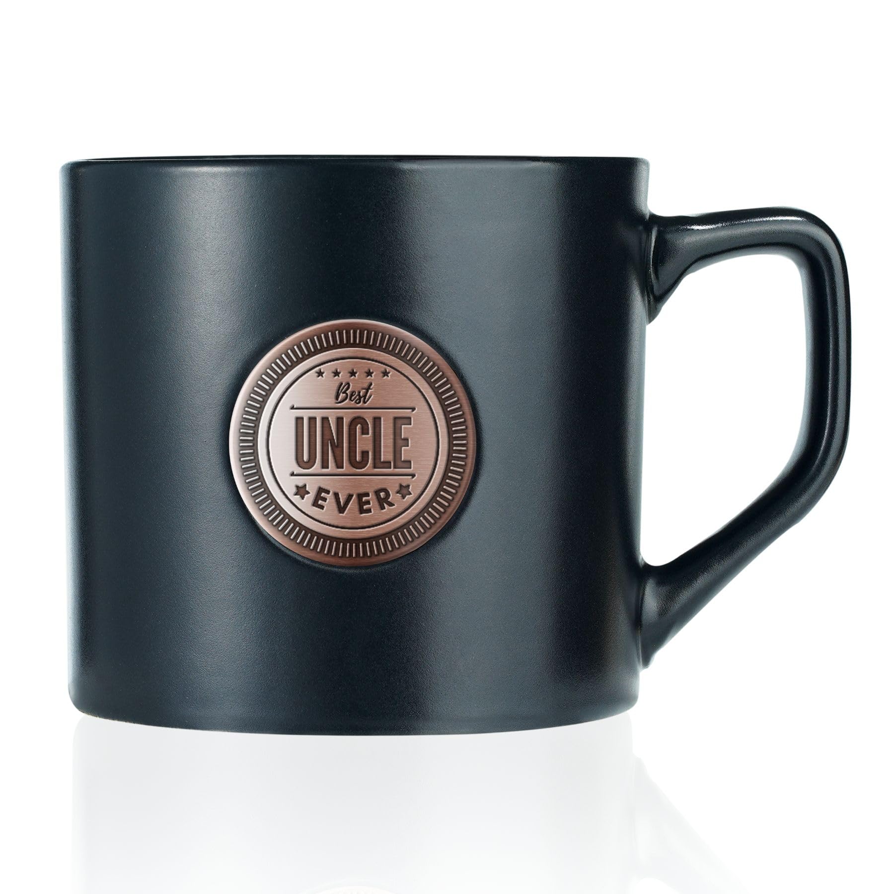 Amazon.com: Onebttl Uncle Gifts Coffee Mug with Golden Badge from Niece ...