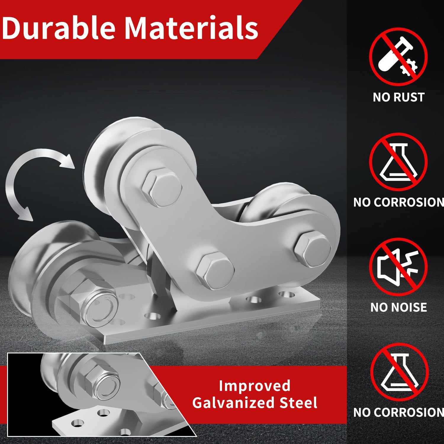 Snapklik.com : USCaster 2" Groove Wheel U Shaped Sliding Gate Caster ...