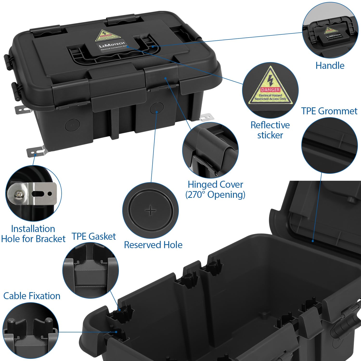 Snapklik.com : Outdoor Electrical Box, IP55 Waterproof Connection Box ...