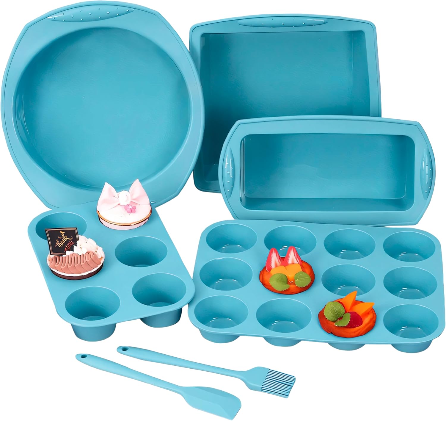 Amazon.com: BELMAKS 7in1 Silicone Baking Set – Nonstick Silicone Baking ...