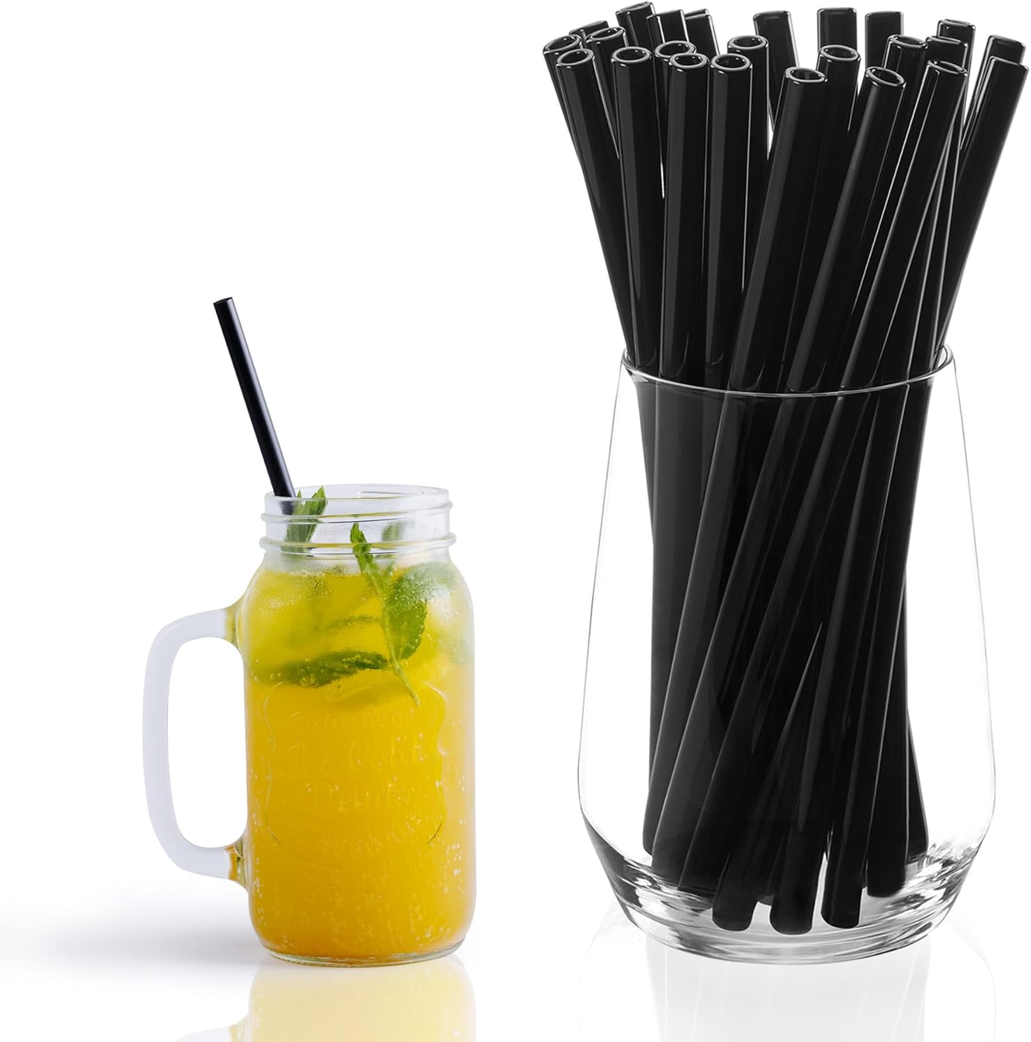 Amazon.com: 100 Pack Disposable Plastic Straws [Black] | Drinking Straw ...