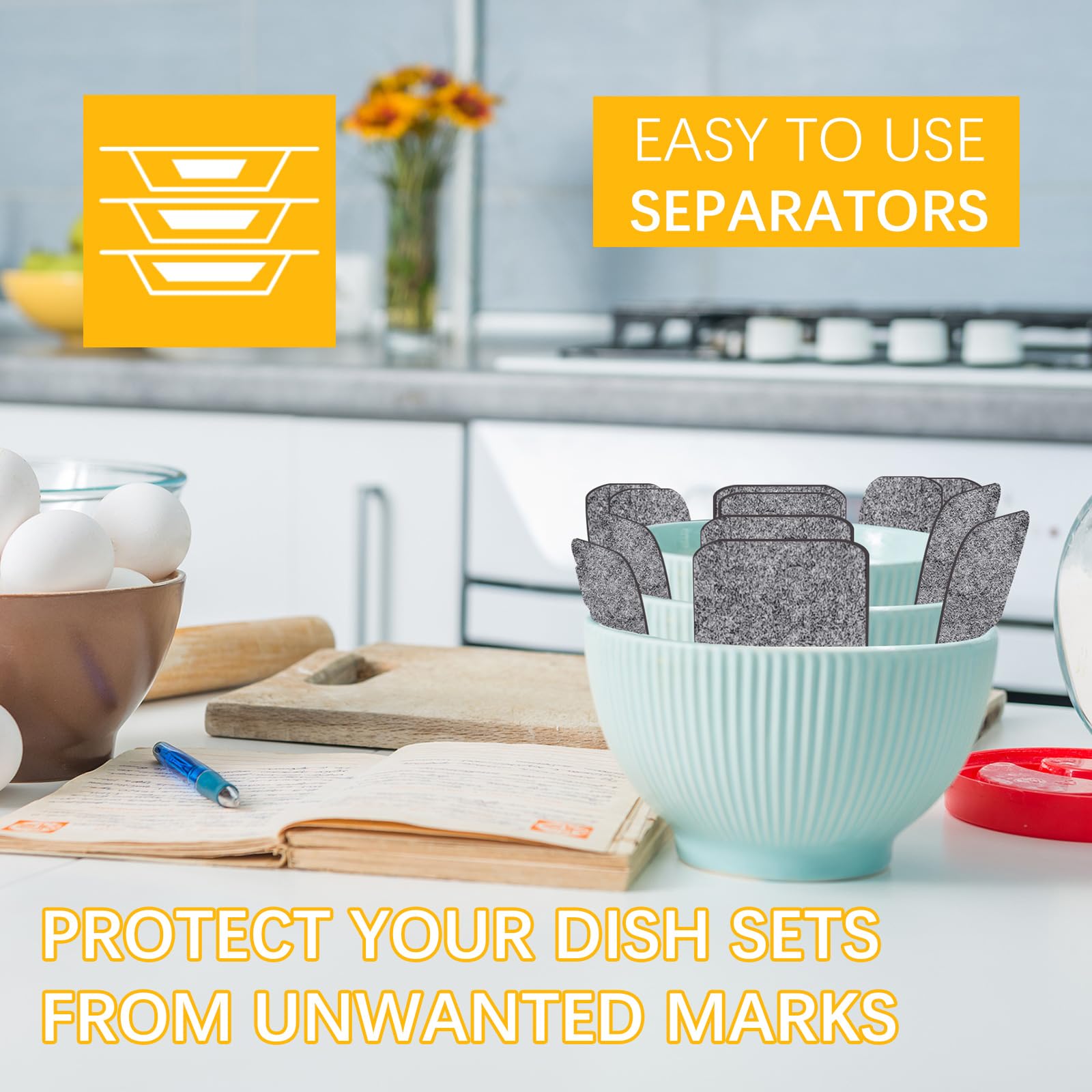 Felt Cookware Protectors 18-Piece Pan Protector Set - 3 Sizes For ...