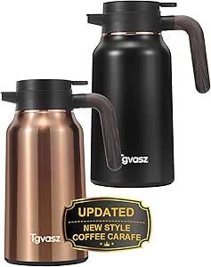 Amazon.com: 2 PCS Thermal Coffee Carafe 70 oz - 36 Hour Stainless Steel Carafes for Hot Liquids ...
