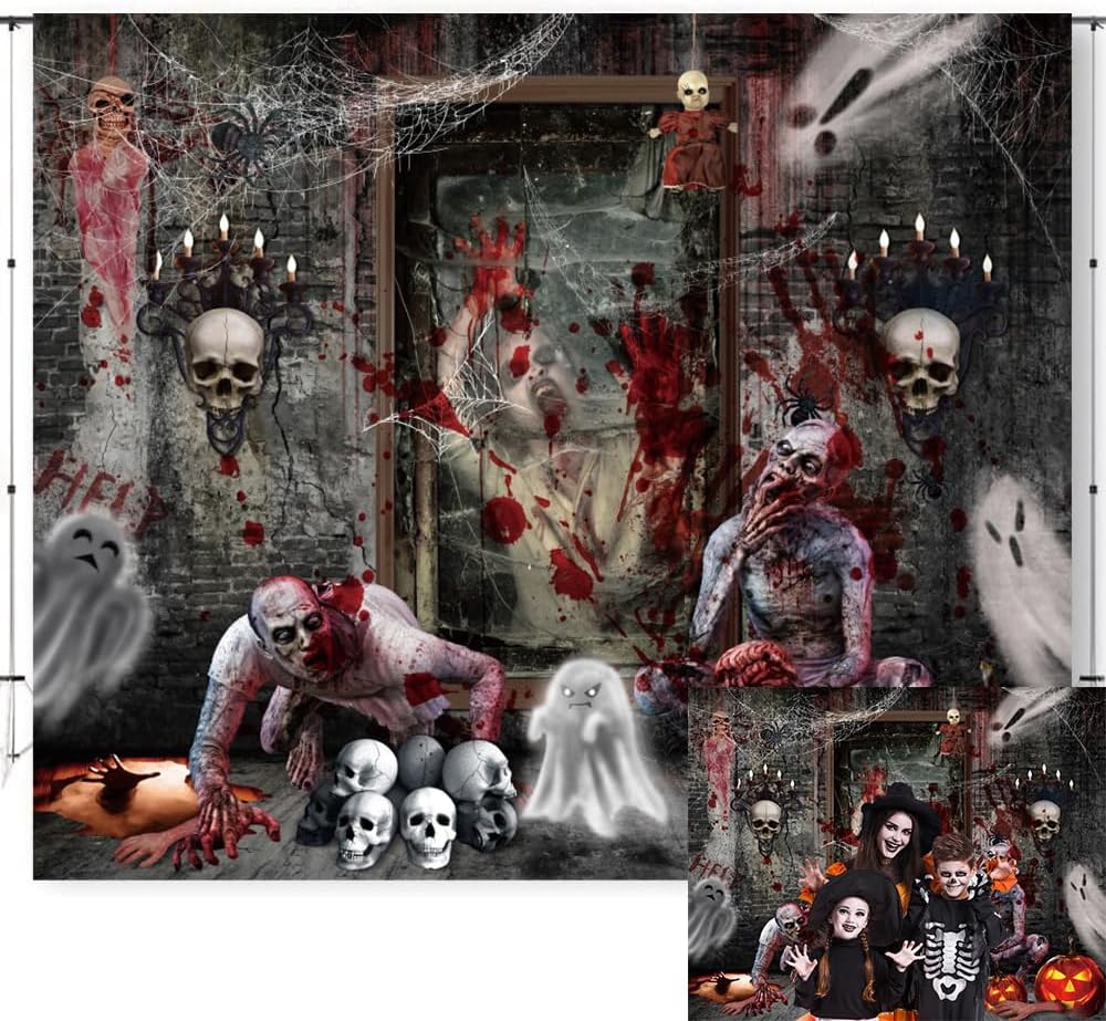 Amazon.com : AOFOTO 10x7ft Scary Clown Decorations Backdrop Horror ...