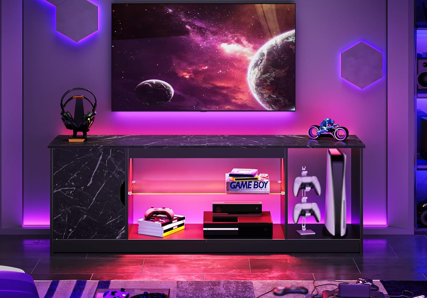 Snapklik.com : 57" Gaming LED TV Stand For 55/65 Inch TV, Media TV ...