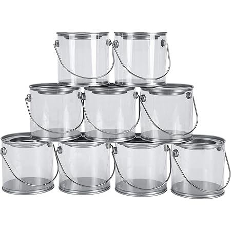 Amazon.com: 12 Pack Paint Cans Plastic Paint Cans Clear Small Empty ...