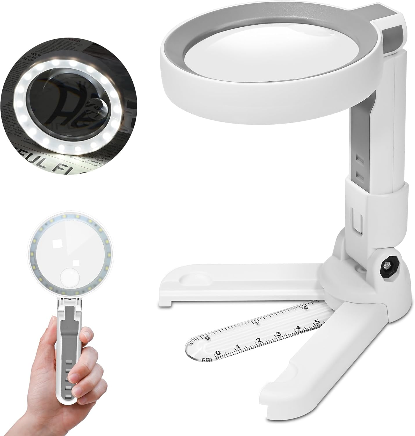 Amazon.com: 4X Rechargeable Magnifying Glass with 18 LED Light ...