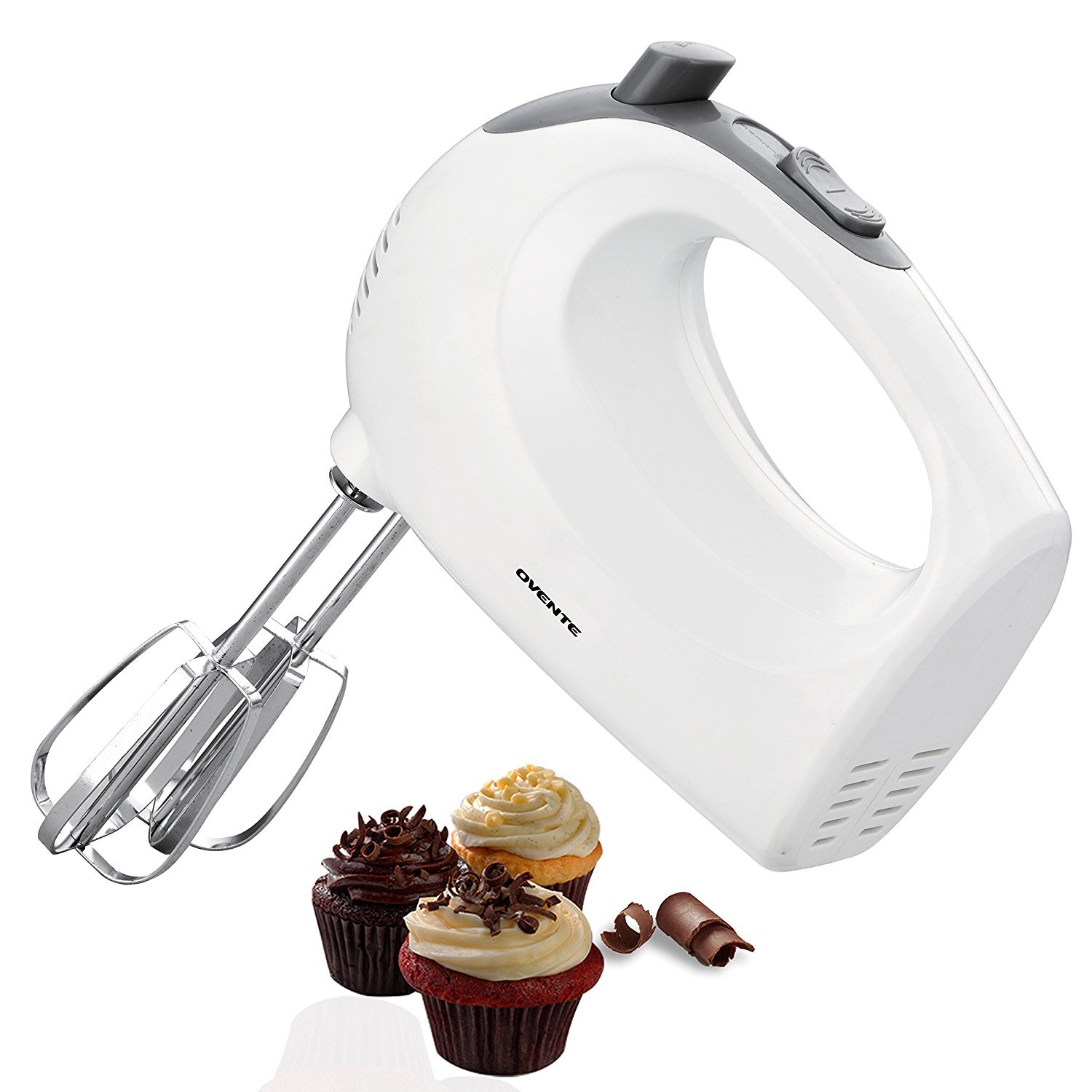 Amazon.com: OVENTE Portable 5 Speed Mixing Electric Hand Mixer with ...
