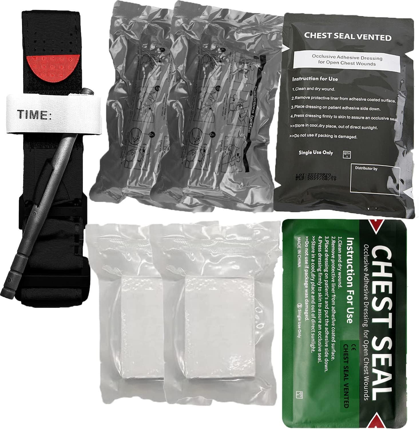 DYHQQ Bleeding Control Pack Trauma Kit, Includes 1 Pack Tourniquet,2 ...