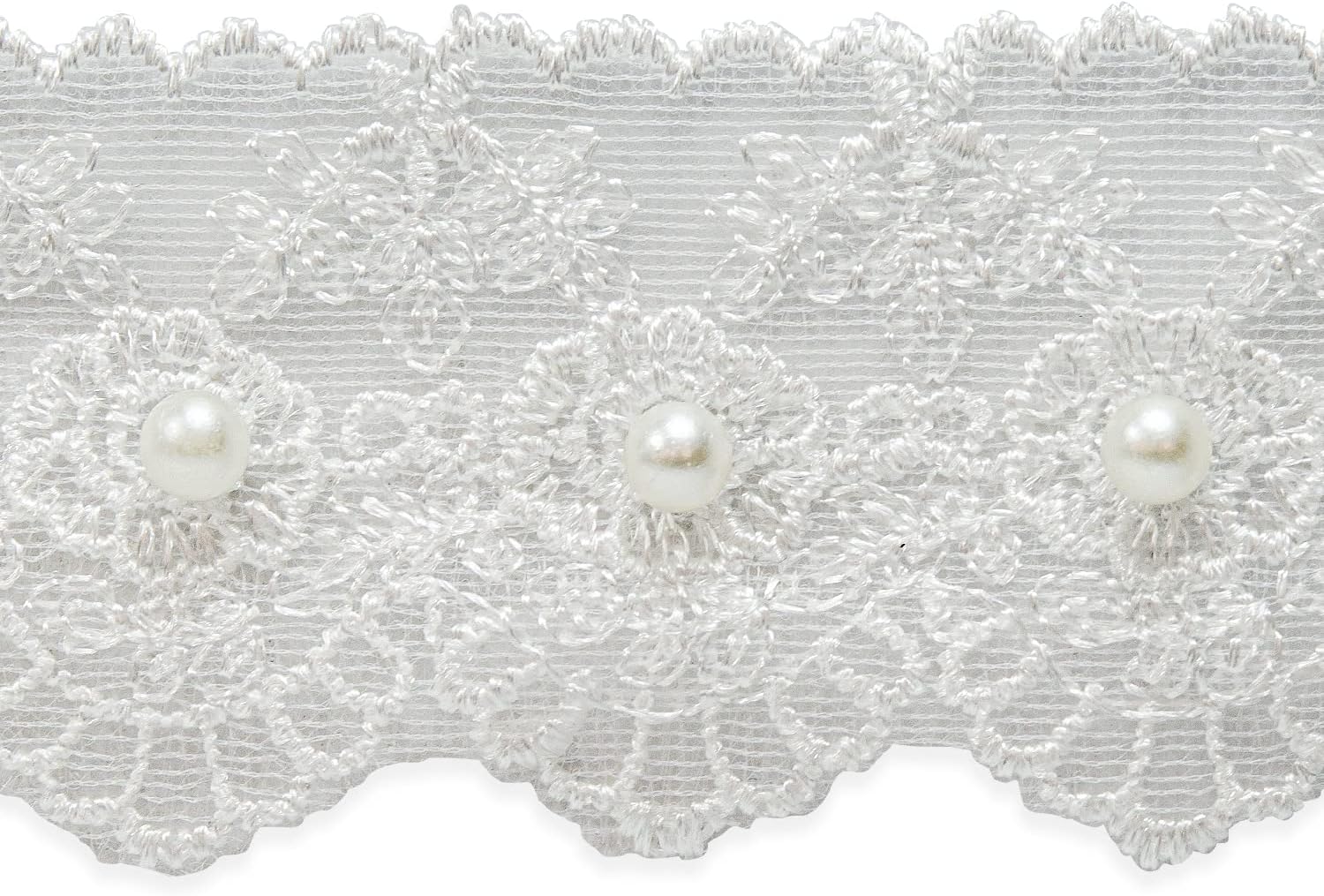 Amazon.com: Trims by the Yard Vintage Roses with Pearls Lace Trim, 1 ⅝ ...