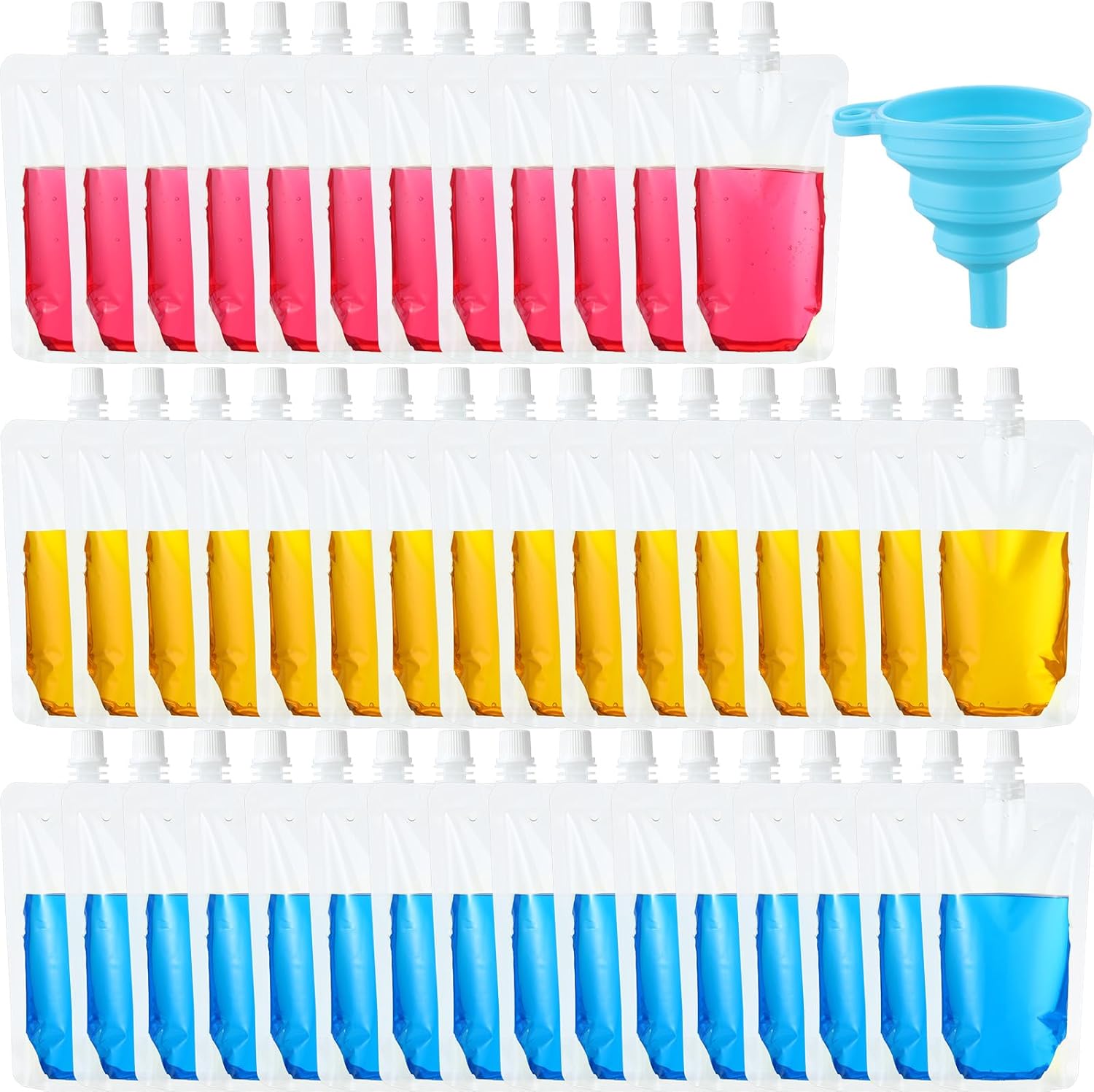 Amazon.com: Patelai Plastic Liquid Pouch Reusable Juice Pouches Travel ...