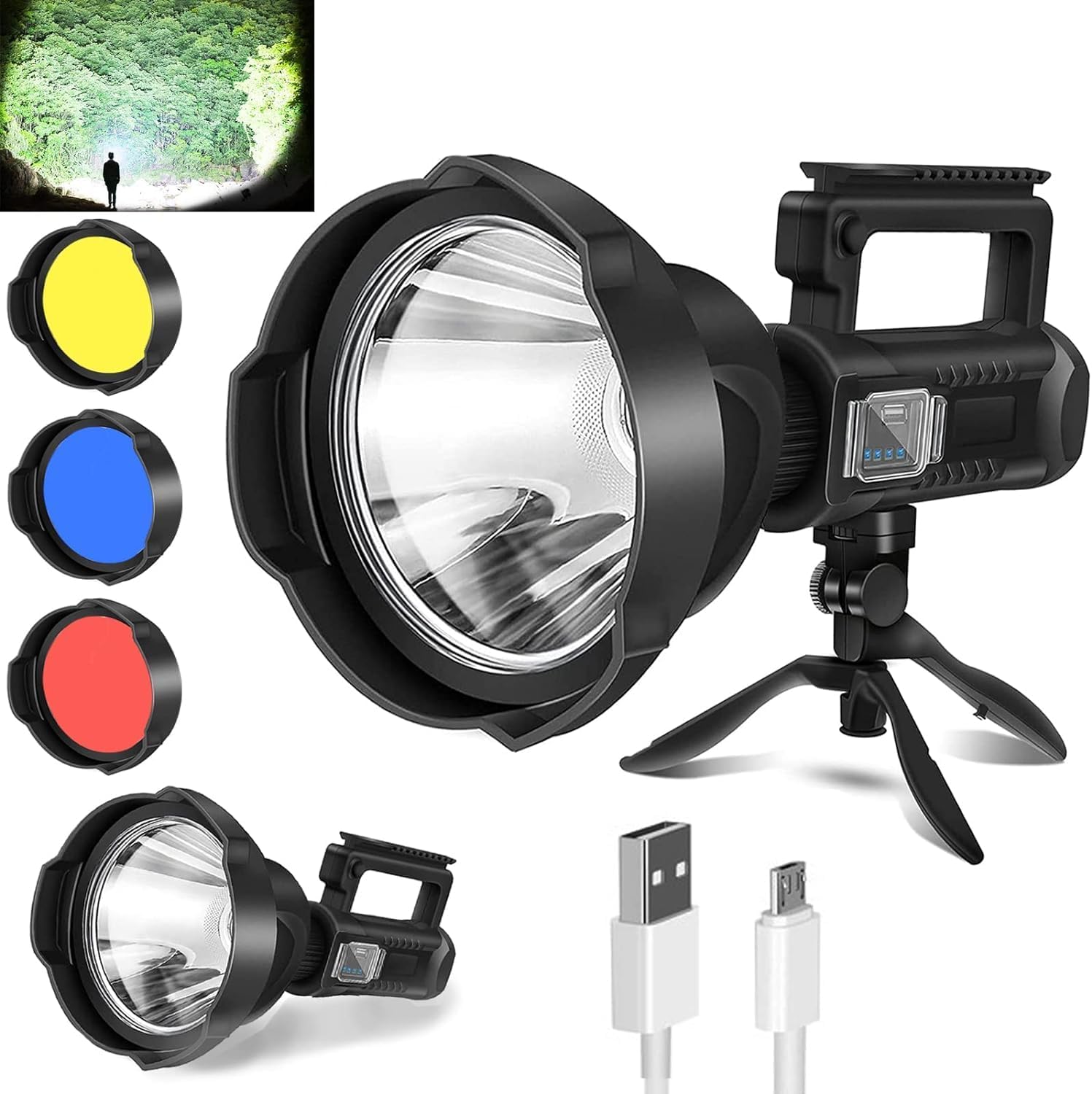 Sogidon Rechargeable Spotlight, 1,000,000 Lumen LED Spot Lights ...