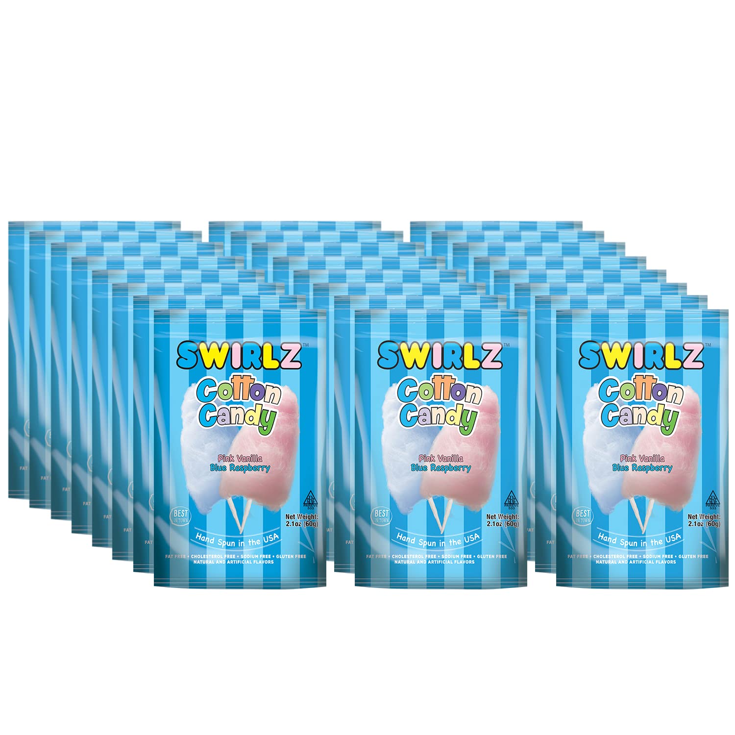 Amazon.com: Taste of Nature Inc. Swirlz Cotton Candy 2.1 - Ounce Bags ...