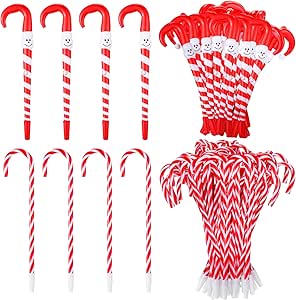 Amazon.com : Qilery 200 Pieces Christmas Candy Cane Pen Christmas Pens ...