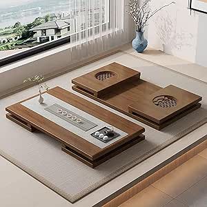 Amazon.com: Japanese Floor Table Bamboo Japanese Folding Table, Solid ...