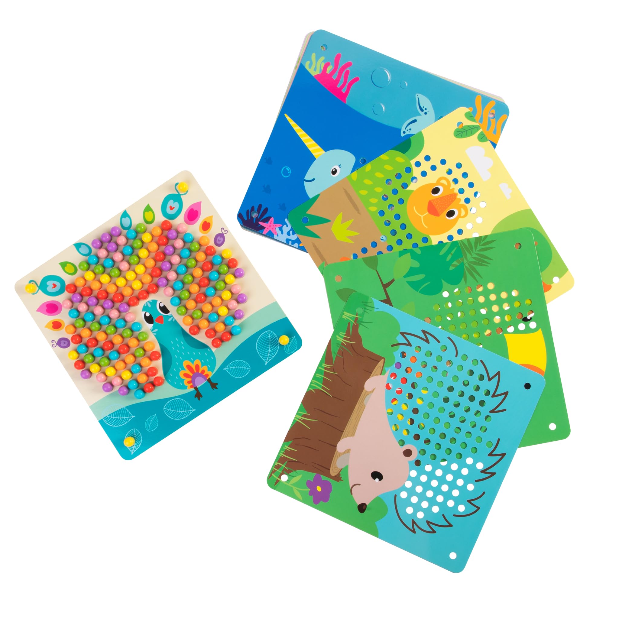 Amazon.com: Fat Brain Toys Peg a Pattern - Wooden Pegboard with Animal ...