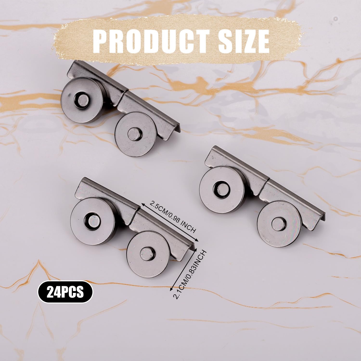 Snapklik.com : 24 Sets Magnetic Snaps For Purses And Totes, No-Sew ...