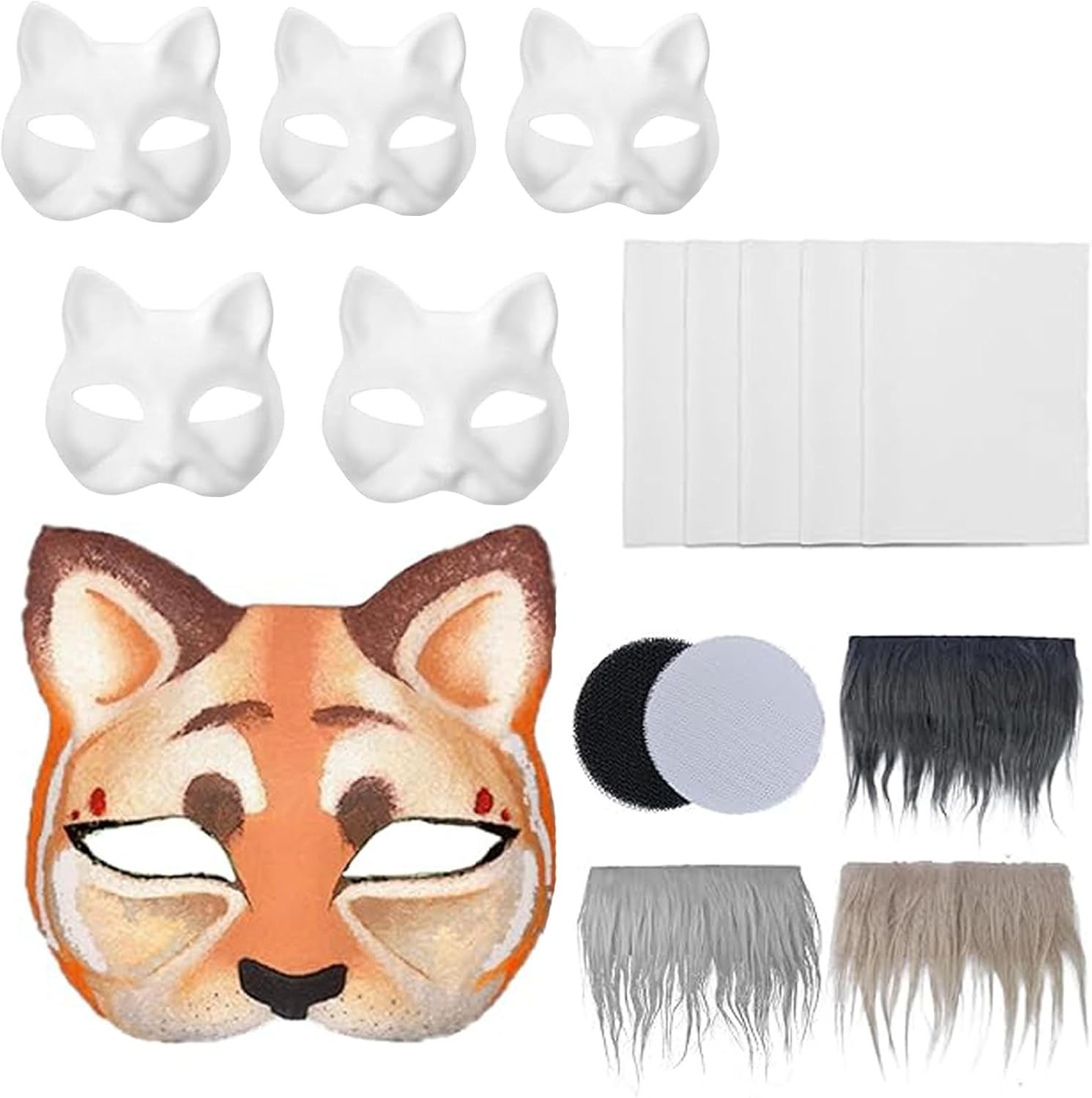 Amazon.com: Litdevil Cat Therian DIY Kit - 5PCS White Mask to Paint ...