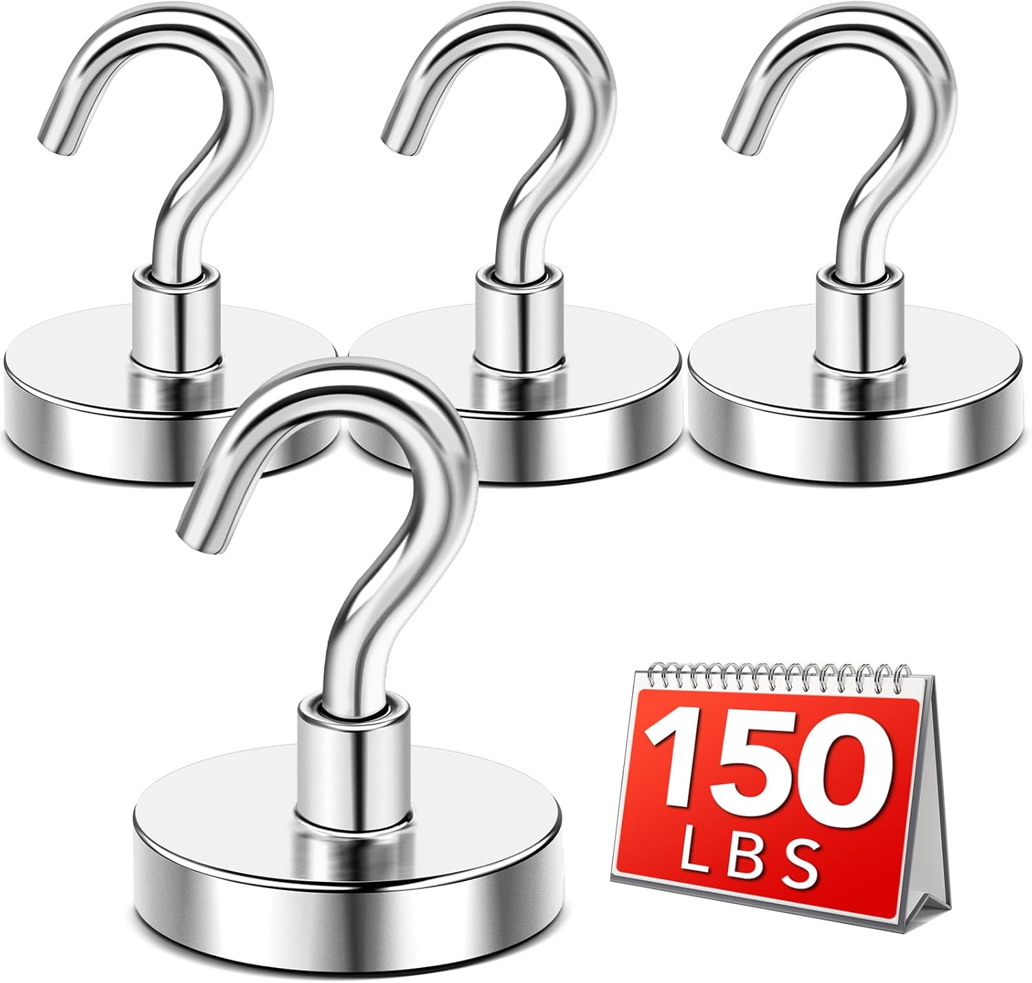Amazon.com: DIYMAG 4 Packs Magnetic Hooks,150 lb Heavy Duty Neodymium ...