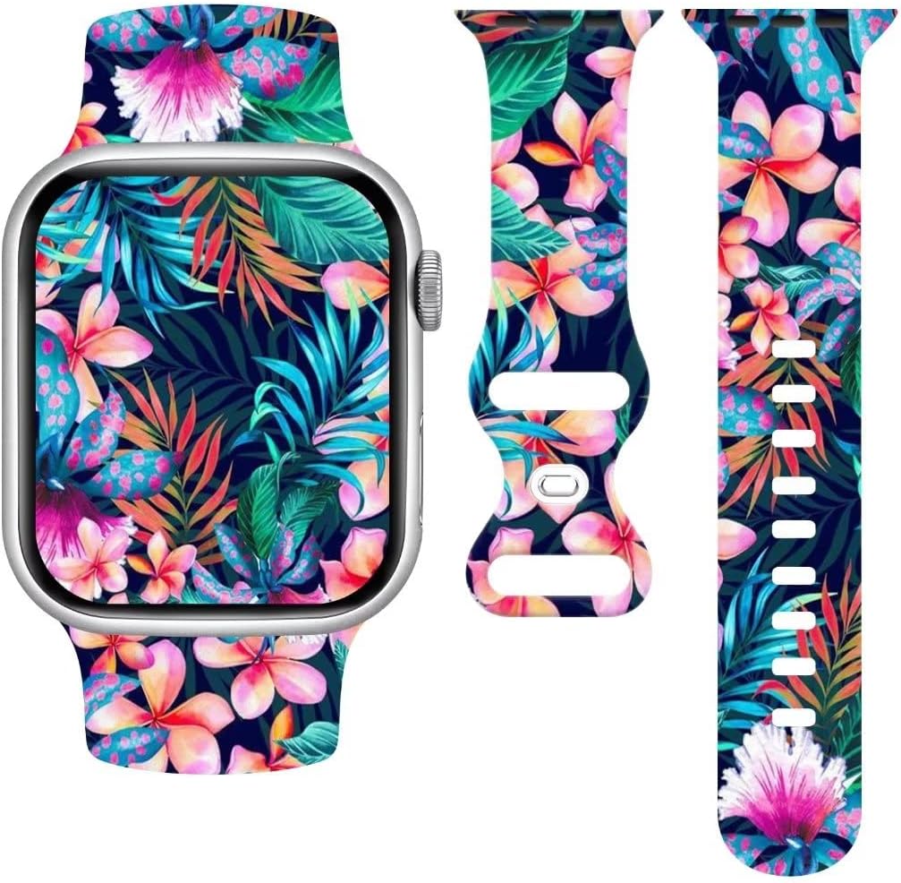 Amazon.com: Hawaiian Floral Watch Band Series 7 Compatible With Apple ...