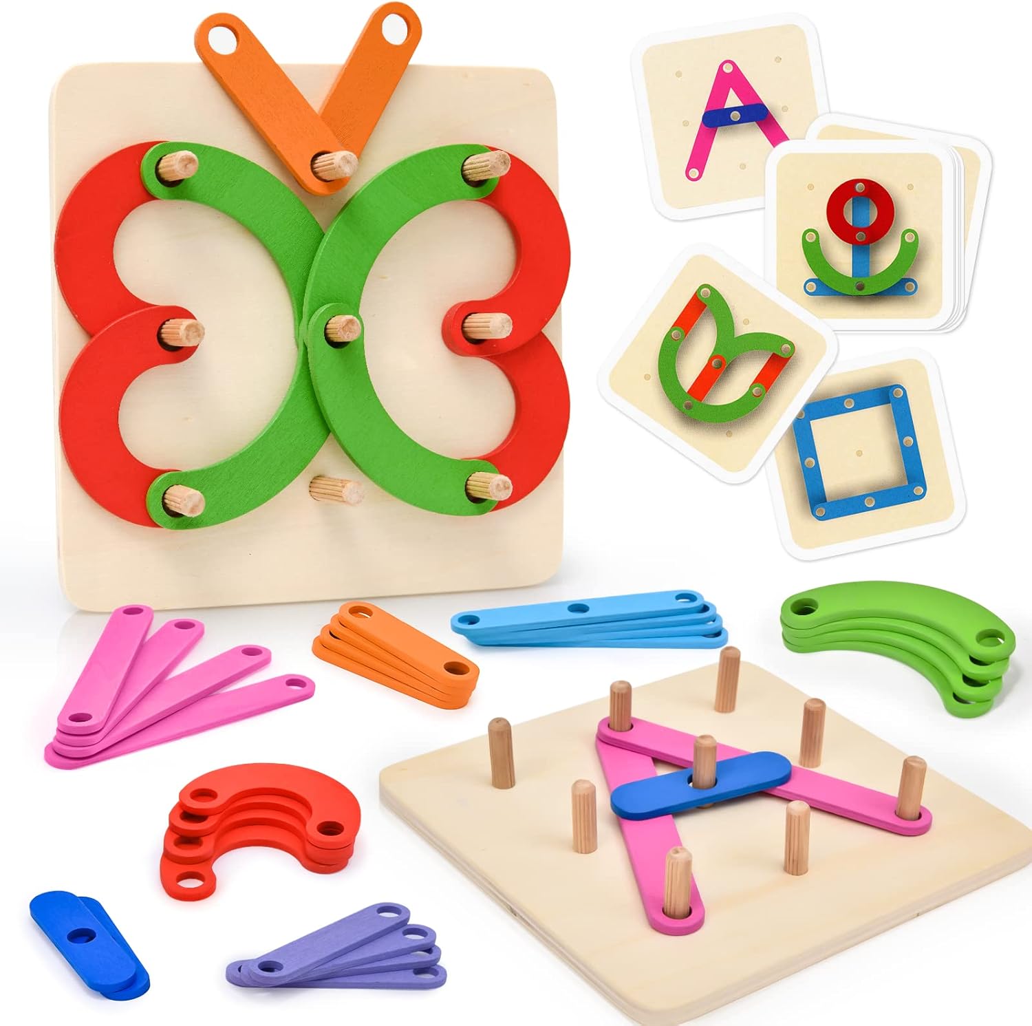 Amazon.com: Atoylink Wooden Letter Number Construction Set Preschool ...