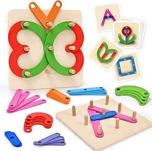 Amazon.com: Atoylink Wooden Letter Number Construction Set Preschool ...