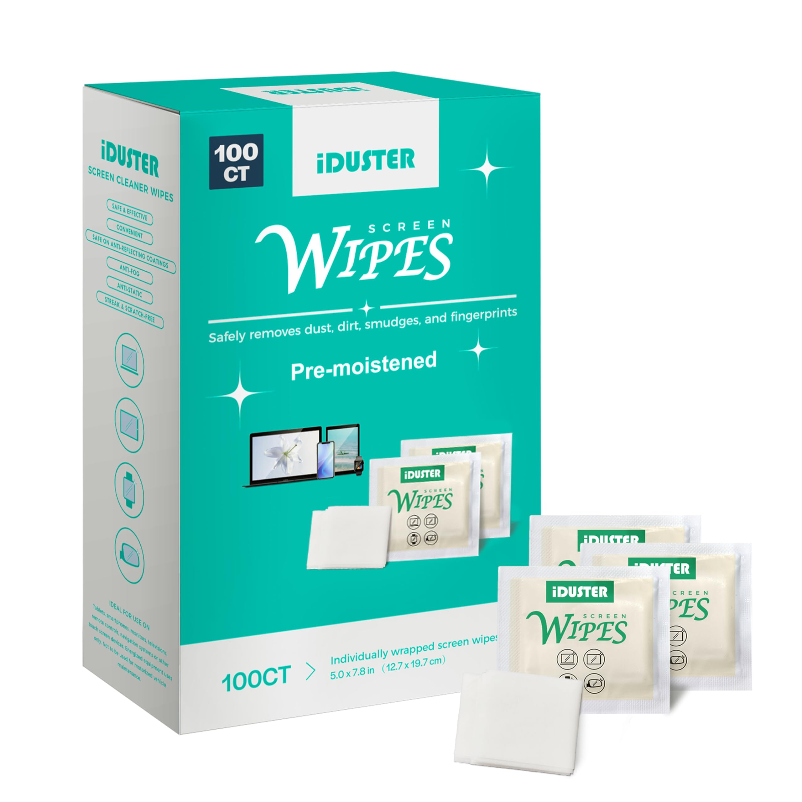 Amazon.com : iDuster Screen Cleaner Wipes for Electronic Devices, Lens ...