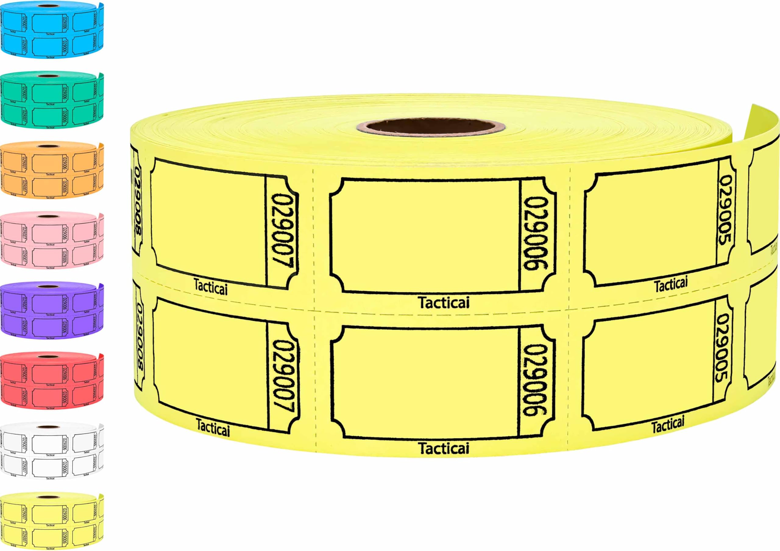Amazon.com : Tacticai 1000 Raffle Tickets, Blank, Yellow (8 Color ...