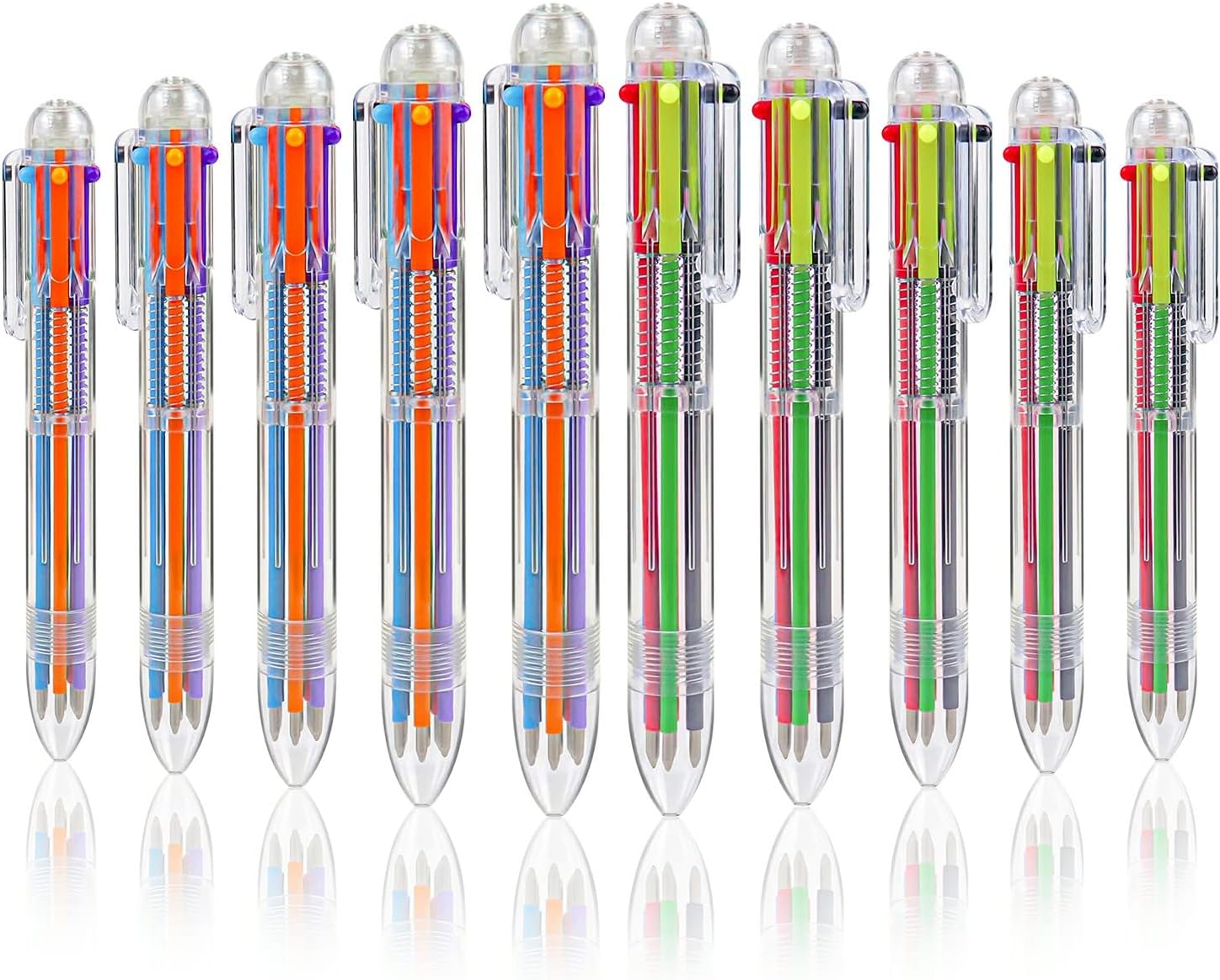 10 Pack 6-Color Retractable Ballpoint Pens 0.5mm 6-in-1 Multicolor ...