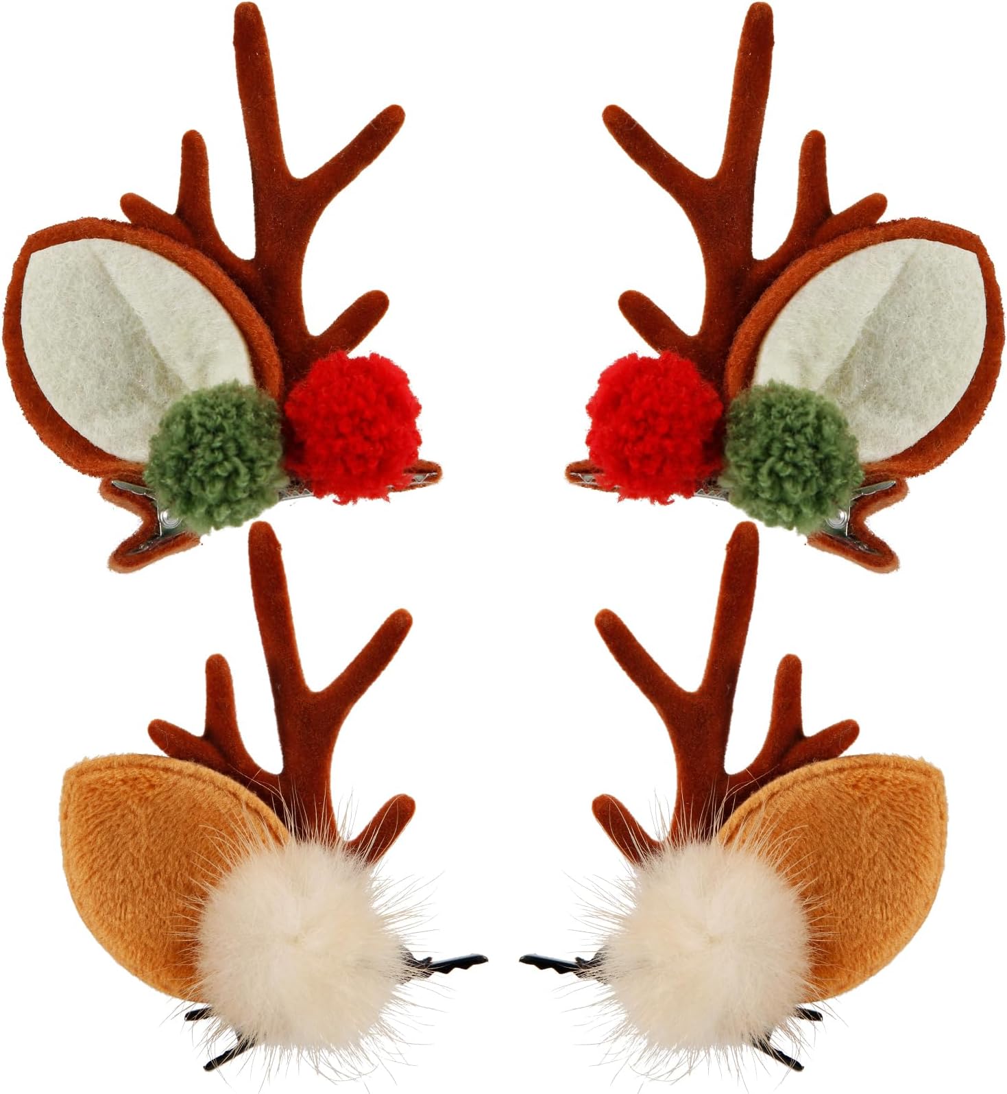 Amazon.com : 6PCS Christmas Hair Clips for Women Xmas Snowflake Wreath ...