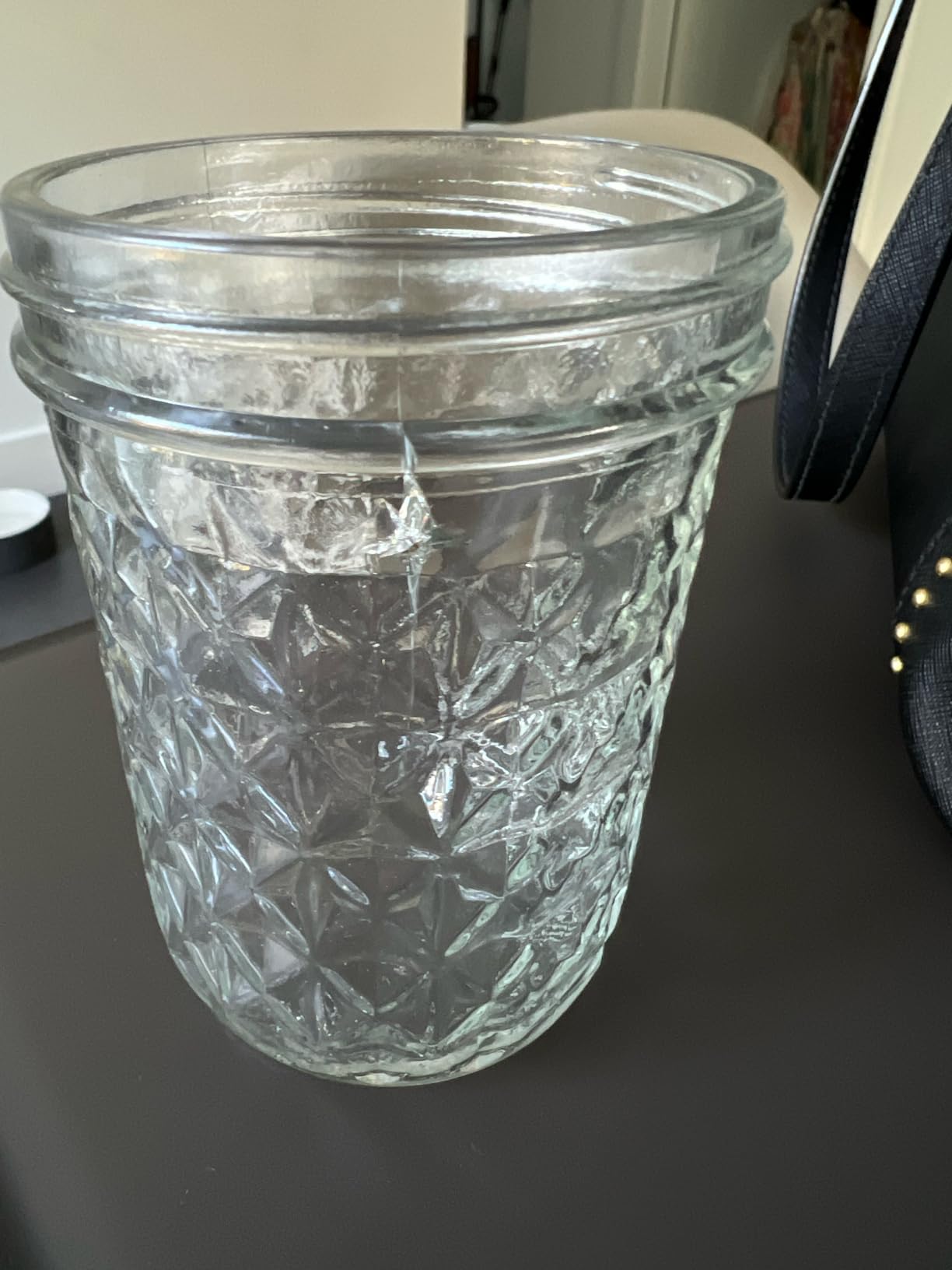 Glass Mason Jars with Airtight Lids, 500ML flowbyOZ Dimond Pattern ...