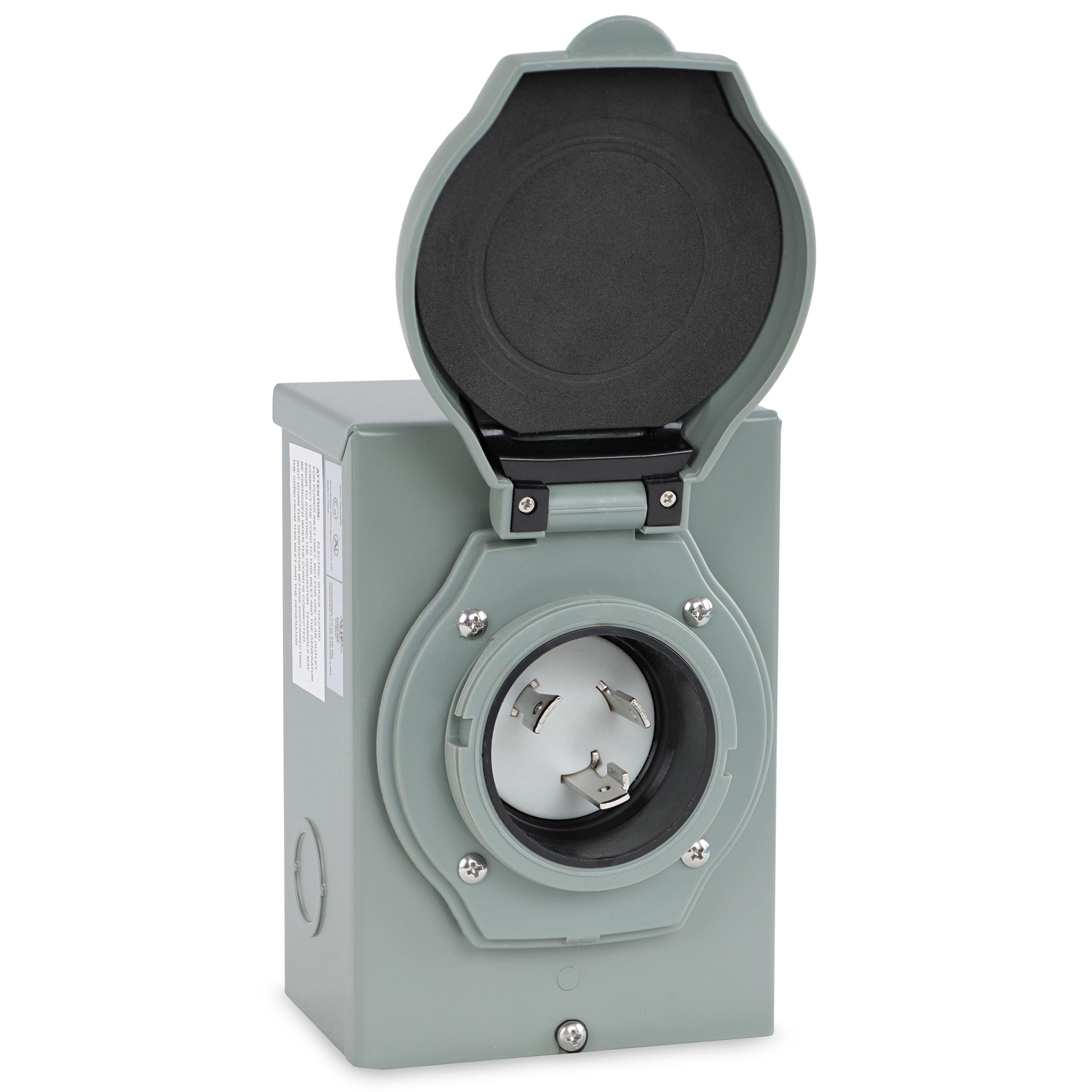Snapklik.com : BISupply Power Inlet Box Generator Plug - 3 Prong 30 Amp ...