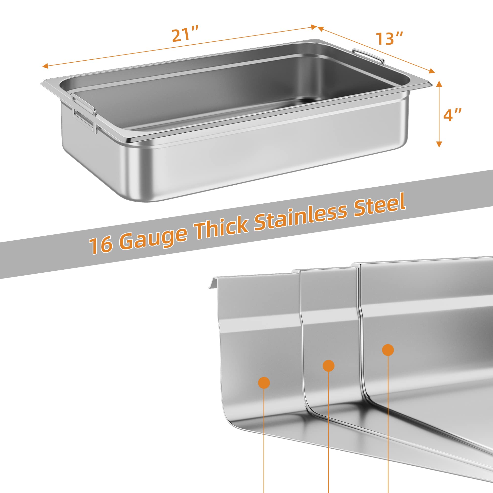 Snapklik.com : KYBOLT 6 Pack Full Size Food Pan, Commercial Catering ...
