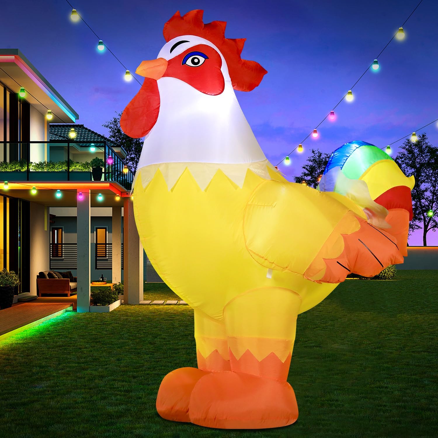Amazon.com: DomKom 6FT Christmas Rooster Inflatables Blow up Animals ...