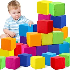Amazon.com: Yilloog 24 Pcs Toddler Foam Blocks Large Stacking Blocks 4. ...