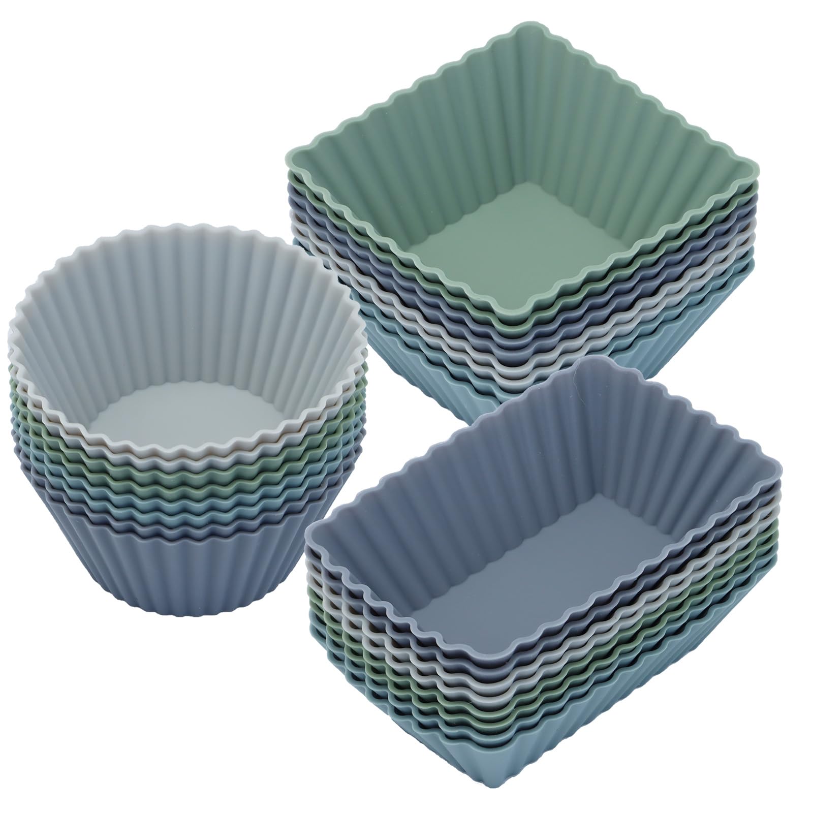 Snapklik.com : Silicone Cupcake Liners 24pack, Reusable Muffin Cups ...