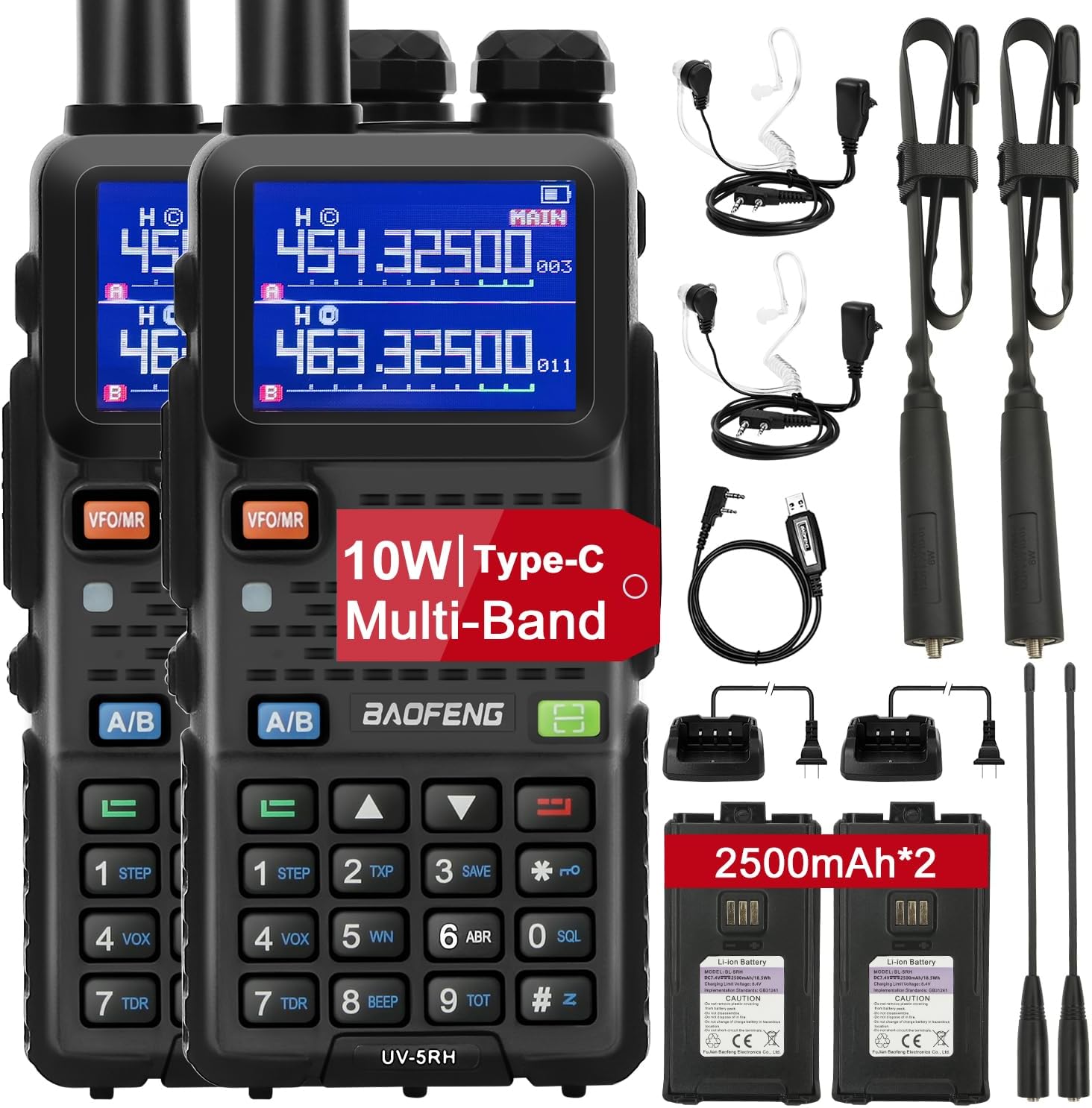 Amazon.com: BAOFENG UV-5RM 10W Ham Radio, GMRS Handheld Radio Long ...