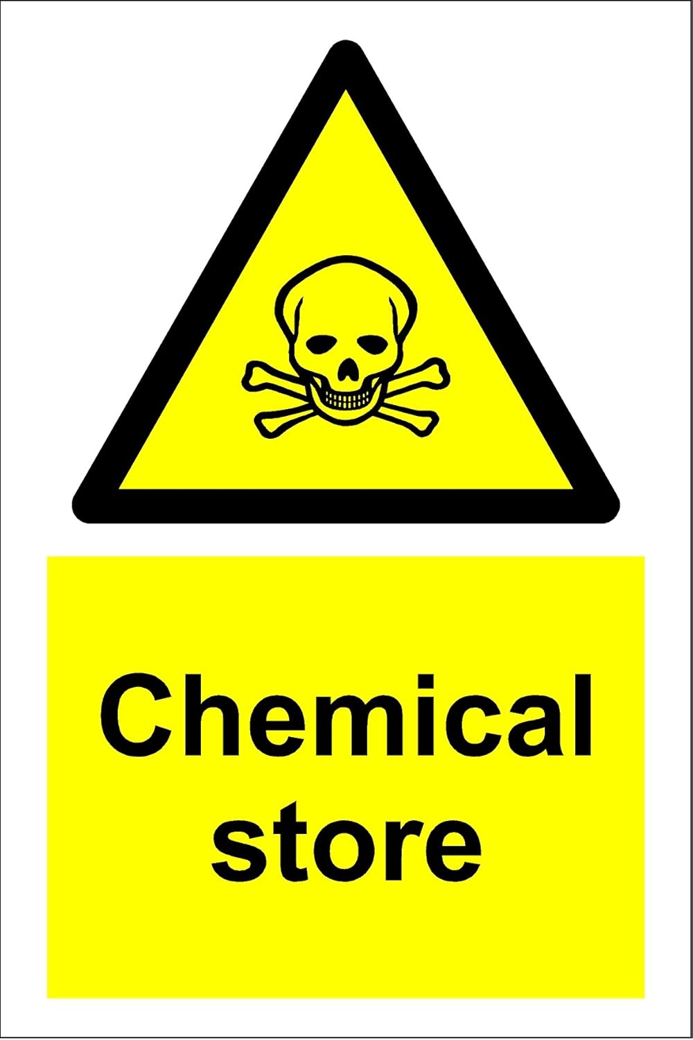 Warning Chemical Store Safety Sign - Self Adhesive Sticker 300mm x ...