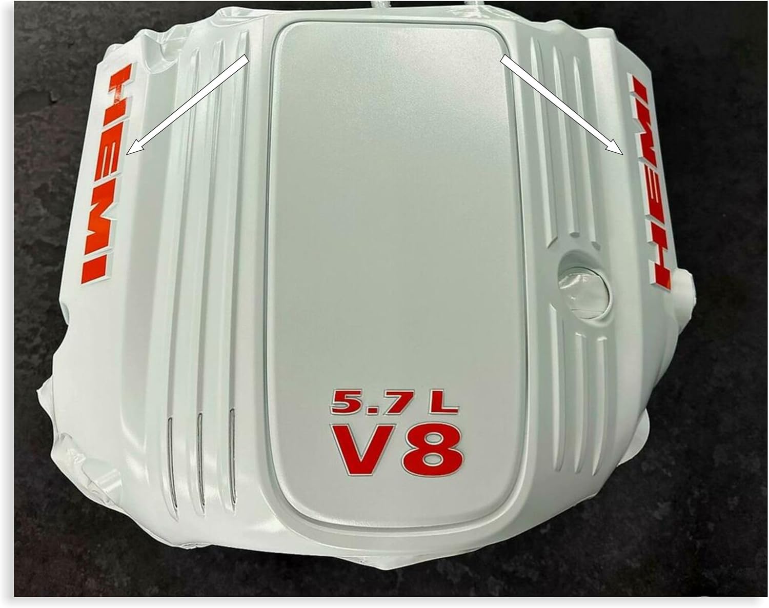 Amazon.com - Engine Cover HEMI Lettering Overlay Decals (Set of 2 ...