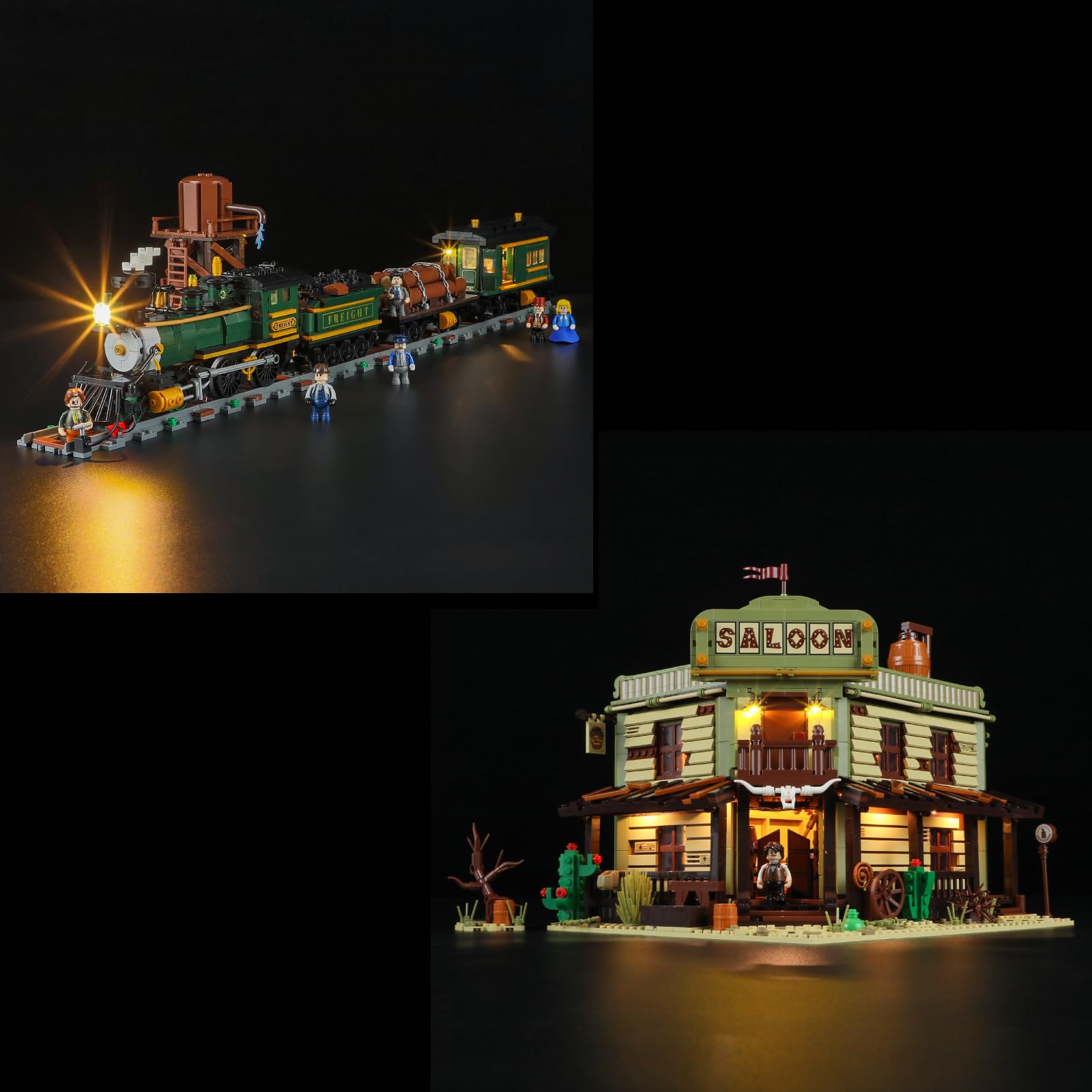 Amazon.com: Funwhole Wild West Freight Train and Western-Saloon ...